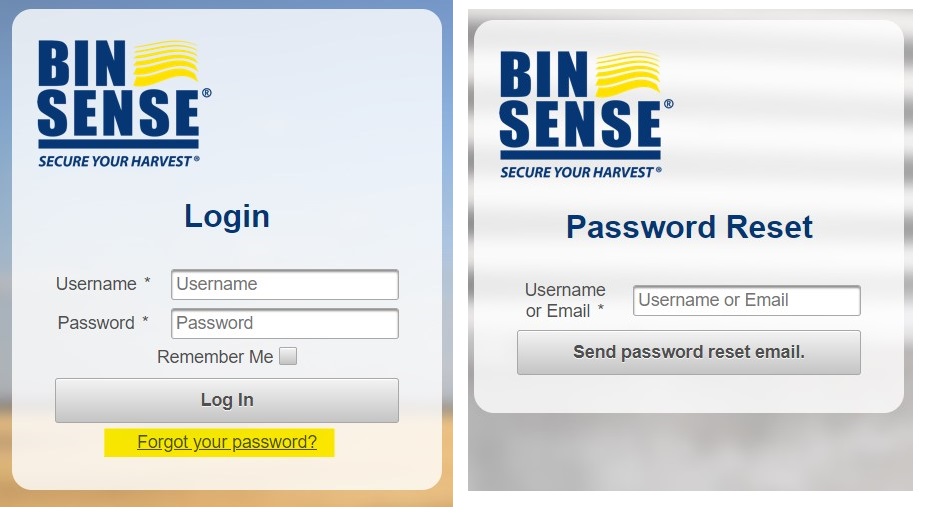 Reset Bin-Sense Account Password – Bin-Sense Grain Storage Monitoring